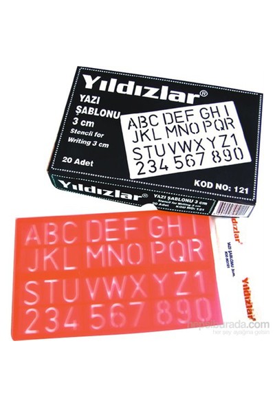 Yıldızlar Kod:121 Yazı Şablonu 3 cm