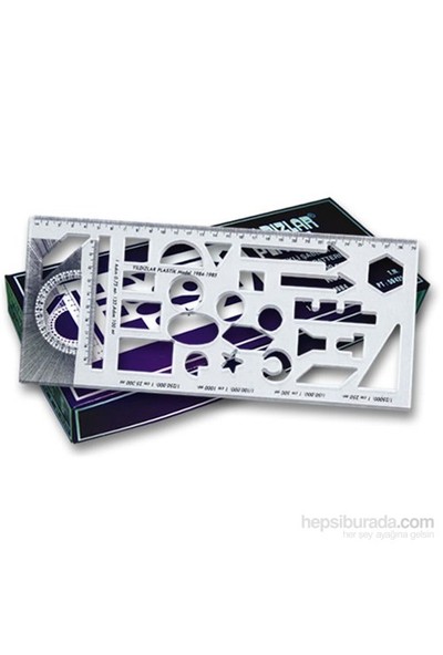 Yıldızlar Kod:007 Ölçekli Şablon Cetvel 30 cm