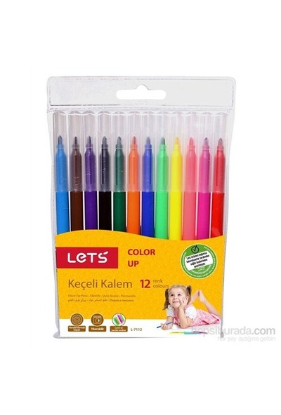 Lets 12 Renk Keçeli Kalem L-7112 Lets 12 Renk Keçeli Kalem L-7112