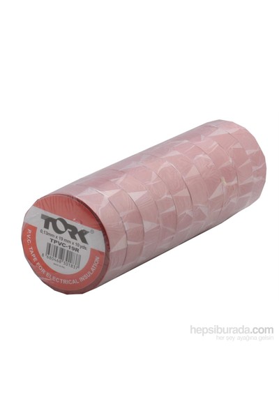 Tork 19Mm 10Mt Kırmızı Elektrik Bantı (10Lu Pk) Tork 19Mm 10Mt Kırmızı Elektrik Bantı (10Lu Pk)