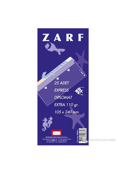 Yener M000166 Diplomat Zarf 105X240 110gr Extra Pen. 25'li Yener M000166 Diplomat Zarf 105X240 110gr Extra Pen. 25'li