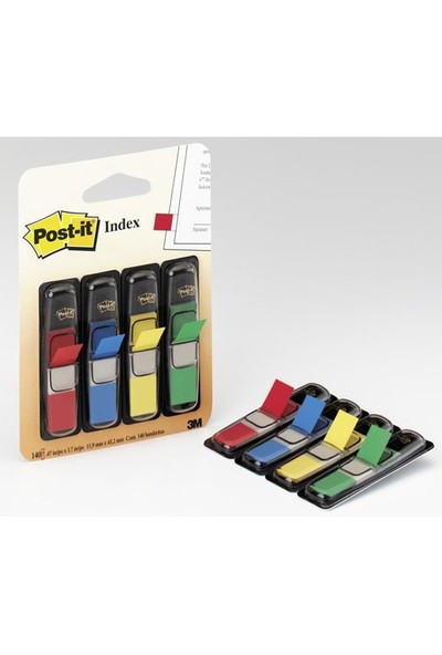 3M Post-it 683-4 Index 4 Renk x 35 Adet İşaret Bandı Siyah Dispenserli