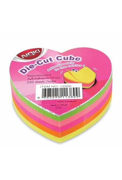 Noki Memo Kalp Şekilli 5 Renk 250 Sayfa No:12356 Noki Memo Kalp Şekilli 5 Renk 250 Sayfa No:12356