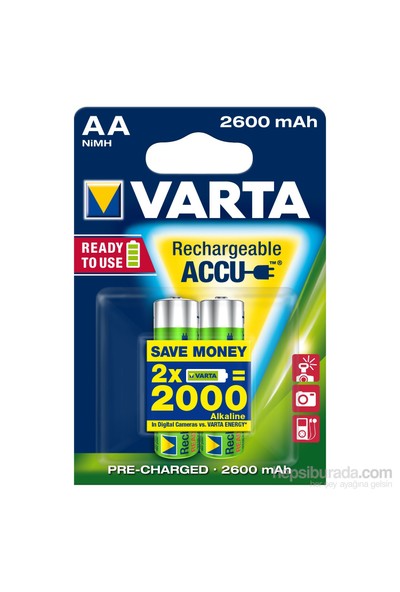 Varta Rechargeable Accu Aa / Hr6 Ready To Use 2600Mah Bls 2 5716101402 Varta Rechargeable Accu Aa / Hr6 Ready To Use 2600Mah Bls 2 5716101402