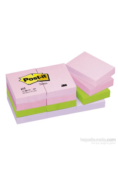 Post-it® Not, Floral Serisi, Pastel Tonlari, 4 renk x 3 blok, 100 yaprak, 38x51mm Post-it® Not, Floral Serisi, Pastel Tonlari, 4 renk x 3 blok, 100 yaprak, 38x51mm