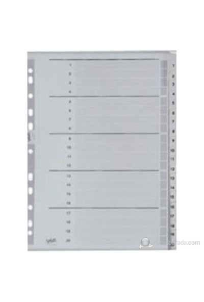 Serve Ayraç (A4/1-20 Rakam/Şeffaf)180Gr/M² Karton Sv-5326 Serve Ayraç (A4/1-20 Rakam/Şeffaf)180Gr/M² Karton Sv-5326