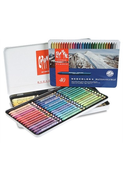 Caran d'Ache Neocolor 40 Renk Water Soluble Wax Pastel Boya Caran d'Ache Neocolor 40 Renk Water Soluble Wax Pastel Boya
