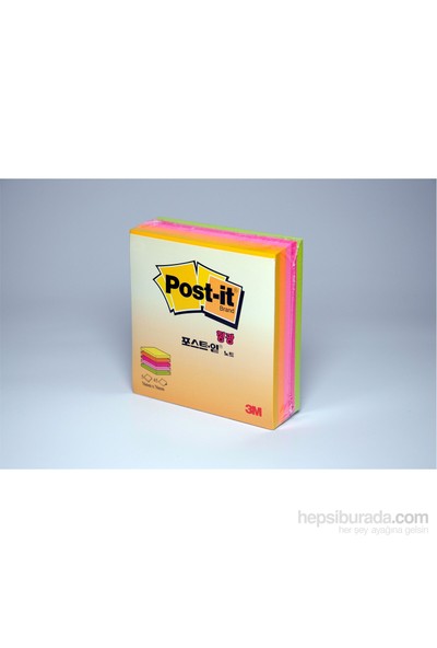 Post-it® Küp Not, Neon Renkler, 225 yaprak, 76mm76mm Post-it® Küp Not, Neon Renkler, 225 yaprak, 76mm76mm
