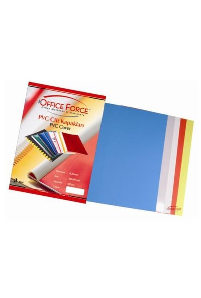 Office Force Mavi A4 PVC Opak Renkli 160 Mic.Cilt Kapakları 100'lü Office Force Mavi A4 PVC Opak Renkli 160 Mic.Cilt Kapakları 100'lü