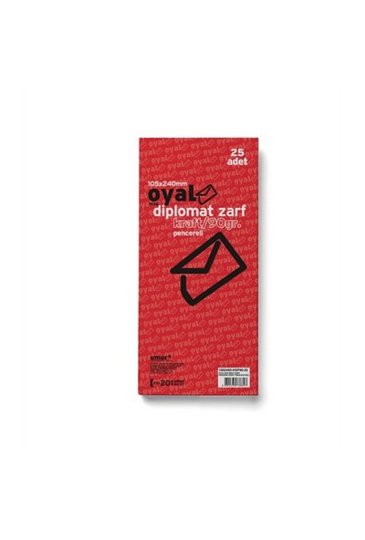 Oyal Zarf Diplomat 10.5X24 90Gr Kraft Pencereli 25'li Oyal Zarf Diplomat 10.5X24 90Gr Kraft Pencereli 25'li