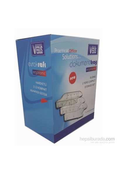 Vegus Evrak Rafı Hareketli Plastik 3 Lü