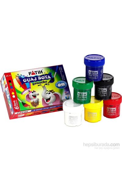 Fatih 6 Renk Guaj Boya (6*25=150gr.) Fatih 6 Renk Guaj Boya (6*25=150gr.)