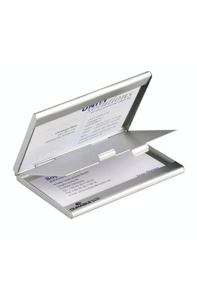 Durable Çift Taraflı Metal Kartvizitlik - Gümüş (2433) Durable Çift Taraflı Metal Kartvizitlik - Gümüş (2433)