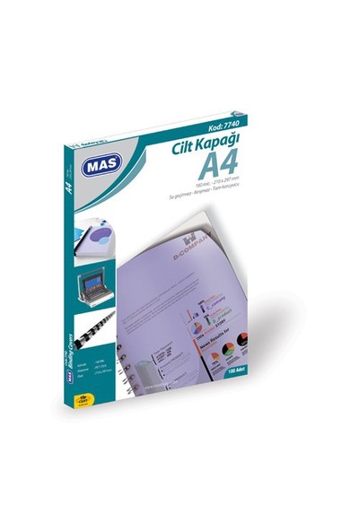Mas A4 Şeffaf Cilt Kapağı 7740