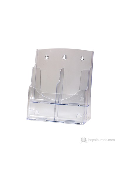 Serve Broşür Standı 2 Katlı A4 Ara Aparatlı Şeffaf eol Serve Broşür Standı 2 Katlı A4 Ara Aparatlı Şeffaf eol