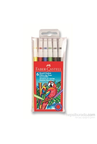 Faber-Castell Keçeli Boya Kalemi 6'lı Poşet (5062155106)
