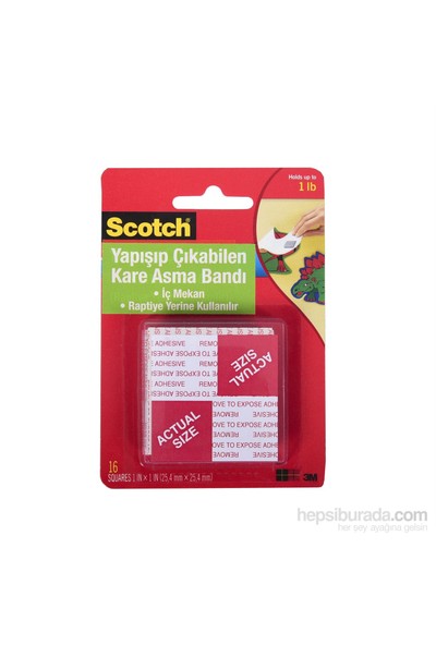 Scotch® Çift Taraflı Yapışıp Çıkabilen Köpük Kareler 16 adet / 2,5x2,5cm Scotch® Çift Taraflı Yapışıp Çıkabilen Köpük Kareler 16 adet / 2,5x2,5cm