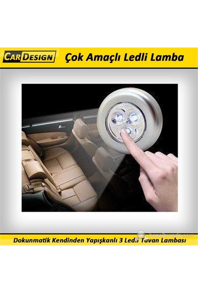 CRD Dokunmatik Kendinden Yapışkanlı 3 Ledli Tavan Lambası CRD Dokunmatik Kendinden Yapışkanlı 3 Ledli Tavan Lambası