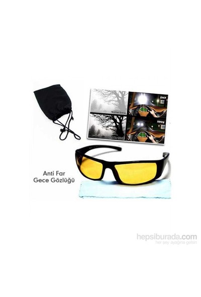 Borup Anti Far Gece Görüş Gözlüğü ( Taşıma Çantalı ve Temizleme Bezi Hediyeli )