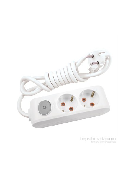 Viko Multi-Let İkili Priz Anahtar Topraklı Kablolu Çocuk Korumalı 2 Metre-Beyaz 90117202