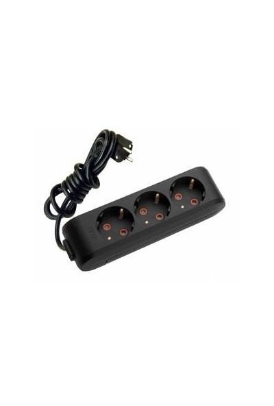 Viko Multi-Let Siyah Üçlü Priz Topraklı Kablolu Çocuk Korumalı 3 Metre-Siyah 90133303