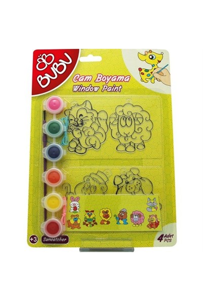 Bu-Bu Cam Boyama Seti 4'Lü Küçük 00074
