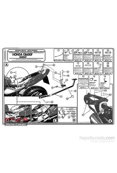 Kappa Kz258 Honda 600 Hornet (03-06) Arka Çanta Taşıyıcı