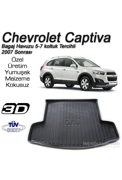 Chevrolet Captiva Bagaj Havuzu Paspası 2007 Sonrası Chevrolet Captiva Bagaj Havuzu Paspası 2007 Sonrası