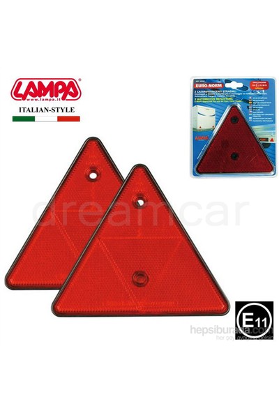 Lampa E11 Belgeli Kırmızı Reflektör Üçgen 2 Ad. 20542 Lampa E11 Belgeli Kırmızı Reflektör Üçgen 2 Ad. 20542