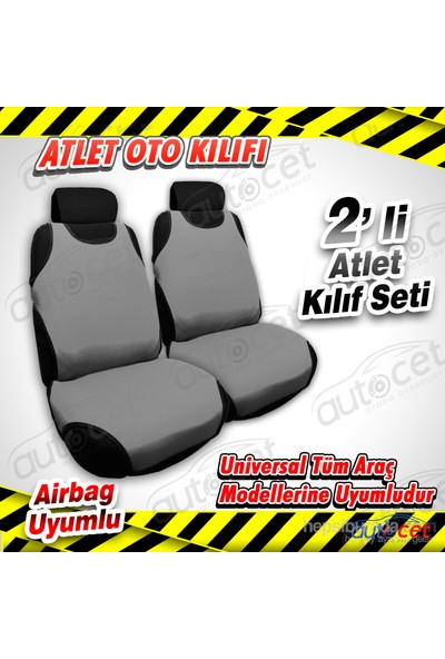 AutoCet Atlet Model Oto Koltuk Kılıfı ( Gri ) 3487a AutoCet Atlet Model Oto Koltuk Kılıfı ( Gri ) 3487a