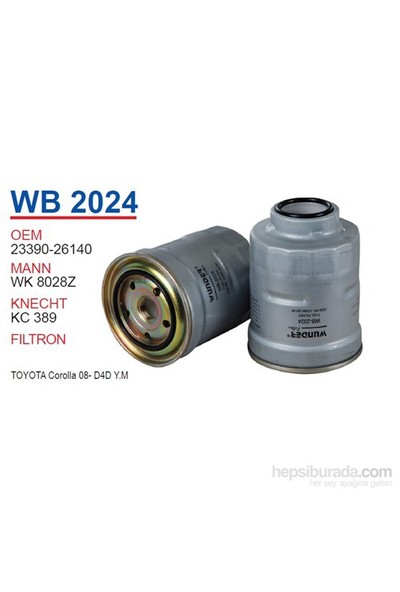 Wunder TOYOTA COROLLA 08- D4D Y.M Mazot Filtresi OEM NO:23390-26140 Wunder TOYOTA COROLLA 08- D4D Y.M Mazot Filtresi OEM NO:23390-26140
