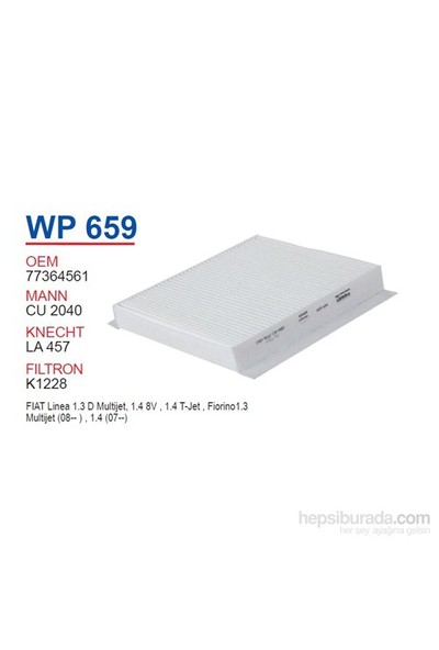 Wunder FIAT LiNEA - FİORİNO Polen Filtresi OEM NO: 77364561 Wunder FIAT LiNEA - FİORİNO Polen Filtresi OEM NO: 77364561