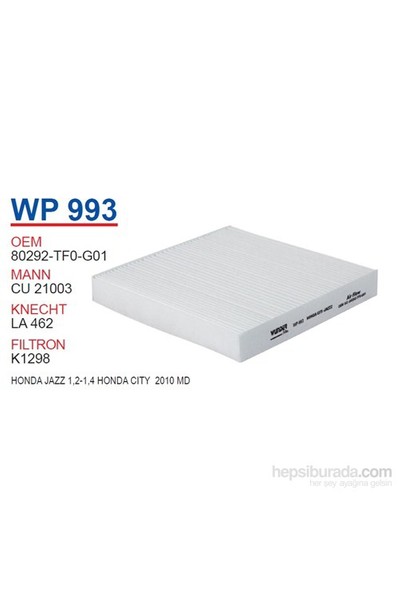 Wunder HONDA JAZZ 1,2-1,4 HONDA CITY 2010 MD. Polen Filtresi OEM NO:80292-TF0-G01 Wunder HONDA JAZZ 1,2-1,4 HONDA CITY 2010 MD. Polen Filtresi OEM NO:80292-TF0-G01