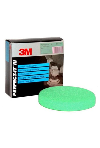 3M™Hookit Tek Taraflı Sünger Sistemi Adım 1 Yeşil Kalın Pasta Süngeri 150mm 3M™Hookit Tek Taraflı Sünger Sistemi Adım 1 Yeşil Kalın Pasta Süngeri 150mm