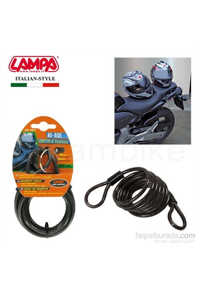 Lampa No-Ride Junior Çelik Güvenlik Halatı 6 mmx80 cm 90612 Lampa No-Ride Junior Çelik Güvenlik Halatı 6 mmx80 cm 90612