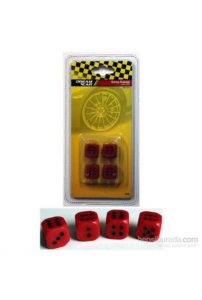 Dreamcar Kırmızı Zar Sibop Kapağı 4'lü Set 8010105