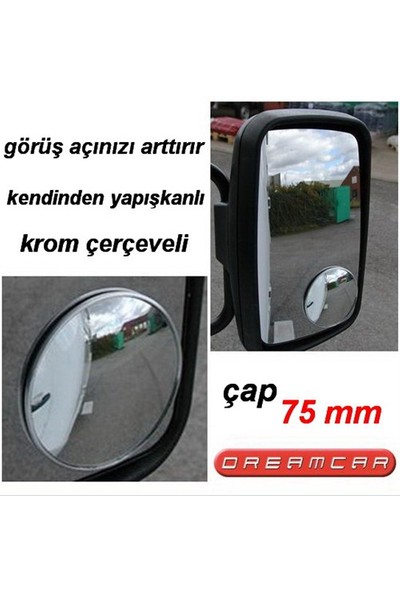 Dreamcar Kör Nokta Aynası Ø 75 mm Çaplı Krom 2304202