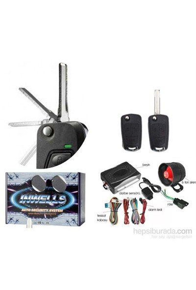 Inwells Oto Alarm Seti Sustalı Anahtar 99d3227 Inwells Oto Alarm Seti Sustalı Anahtar 99d3227