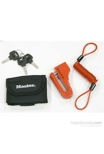 Master Lock 8304 Disk Kilidi + Çanta + Hatırlatma Kablosu Master Lock 8304 Disk Kilidi + Çanta + Hatırlatma Kablosu