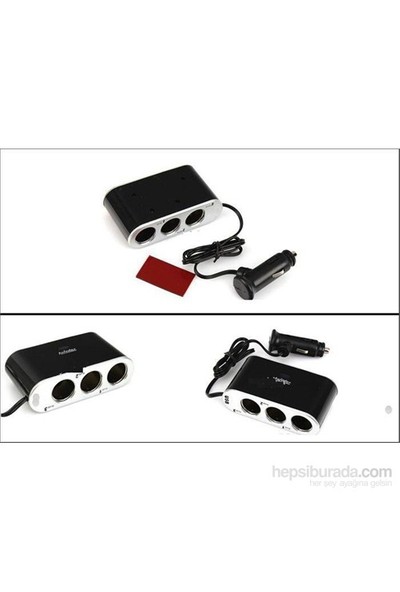 Carub 1 Çakmaktan 3 Çıkış Çakmak Çoklayıcı Soket