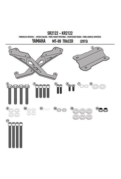 Gıvı Sr2122 Yamaha Mt-09 Tracer (15-16) Arka Çanta Tasıyıcı Gıvı Sr2122 Yamaha Mt-09 Tracer (15-16) Arka Çanta Tasıyıcı