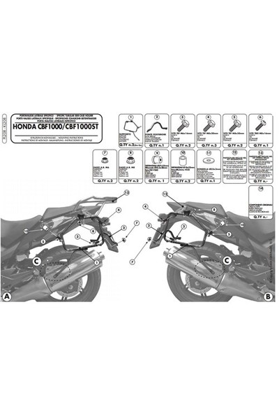 Gıvı Pl208 Honda Cbf 1000 - Cbf 1000St (10-14) Yan Çanta Tasıyıcı Gıvı Pl208 Honda Cbf 1000 - Cbf 1000St (10-14) Yan Çanta Tasıyıcı