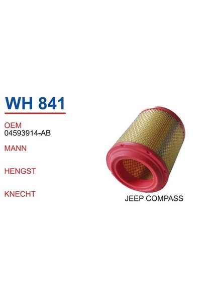 Wunder Jeep Compass Hava Filtresi Oem No:04593914-Ab