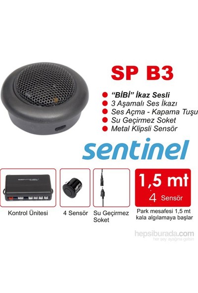 Sentinel Ses İkazlı Park Sensörü 4 Lü Arka Koruma 425550 Sentinel Ses İkazlı Park Sensörü 4 Lü Arka Koruma 425550