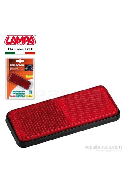 Lampa E11 Belgeli Kırmızı Dikdörtgen Reflektör 90160 Lampa E11 Belgeli Kırmızı Dikdörtgen Reflektör 90160