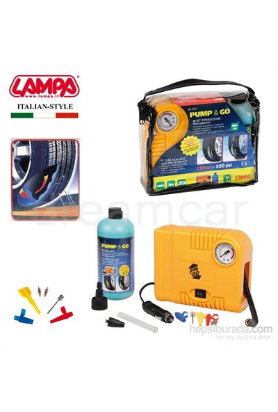 Lampa Pump&Go Lastik Tamir Edici+300 Psi Kompresör Kit 72153