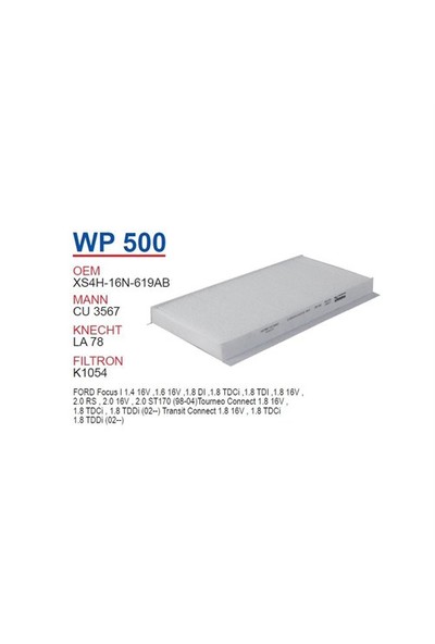 Wunder Ford Connect Polen Filtresi Oem No: Xs4h - 16N - 619Ab