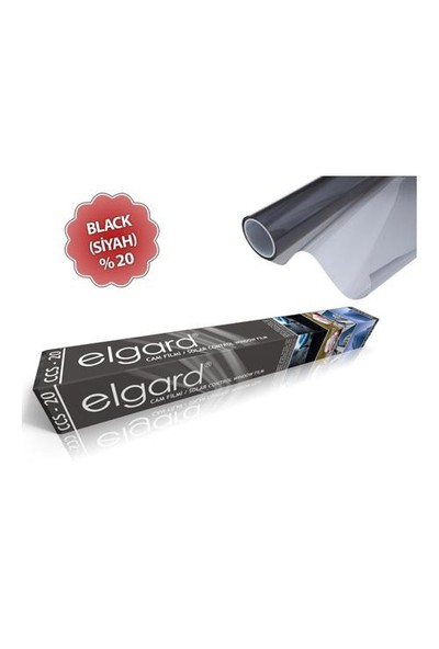 Elgard Black (Orta Koyu Siyah) Çizilmez Cam Filmi CCS-20 (50cm x 6m) Elgard Black (Orta Koyu Siyah) Çizilmez Cam Filmi CCS-20 (50cm x 6m)