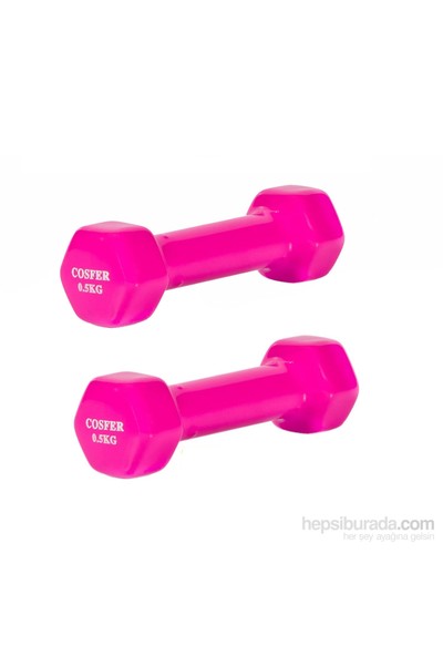 Cosfer 0,5 Kg X 2 Adet Pembe Vinyl Kaplı Demir Dambıl 9082-05 Cosfer 0,5 Kg X 2 Adet Pembe Vinyl Kaplı Demir Dambıl 9082-05