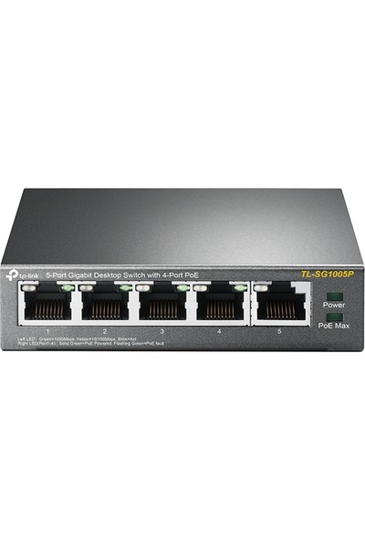 TP-Link TL-SG1005P 4 Port PoE Destekli 10/100Mbps Masaüstü 5-Port Gigabit Switch TP-Link TL-SG1005P 4 Port PoE Destekli 10/100Mbps Masaüstü 5-Port Gigabit Switch